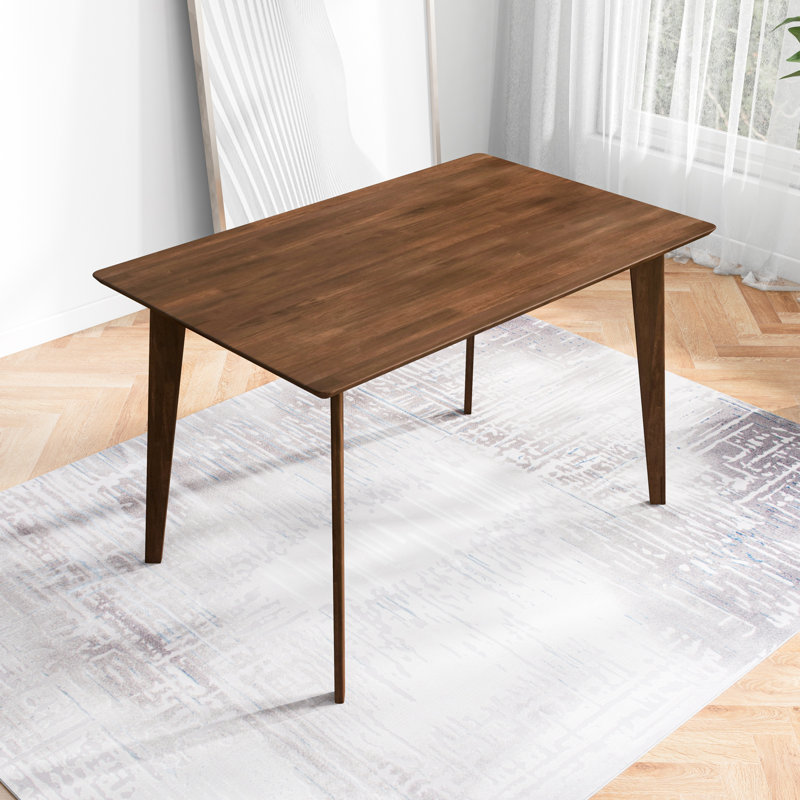 George Oliver Erieanna Mid-Century Modern Rectangular Solid Wood Dining Table "& Reviews" | Wayfair